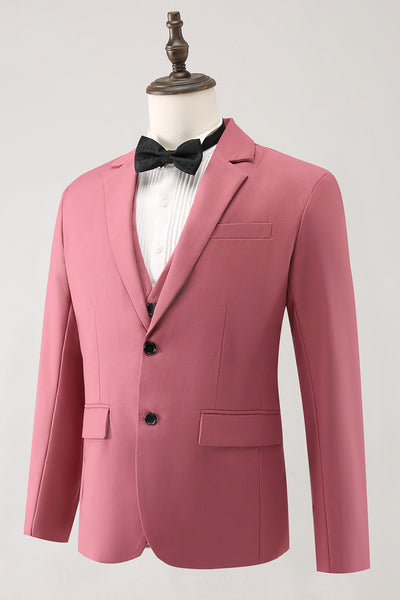 Zapaka Coral Men's Prom Suits Notched Lapel 3 Piece Single Breasted ...
