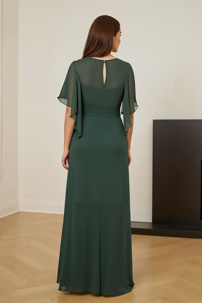 ZAPAKA Women Dark Green Mother of the Bride Dress with Slit Chiffon ...