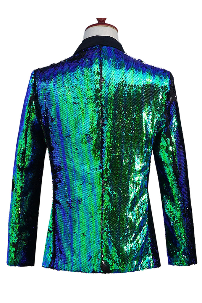 ZAPAKA Men's Sparkly Prom Blazer Silver and Golden Shawl Lapel Party ...