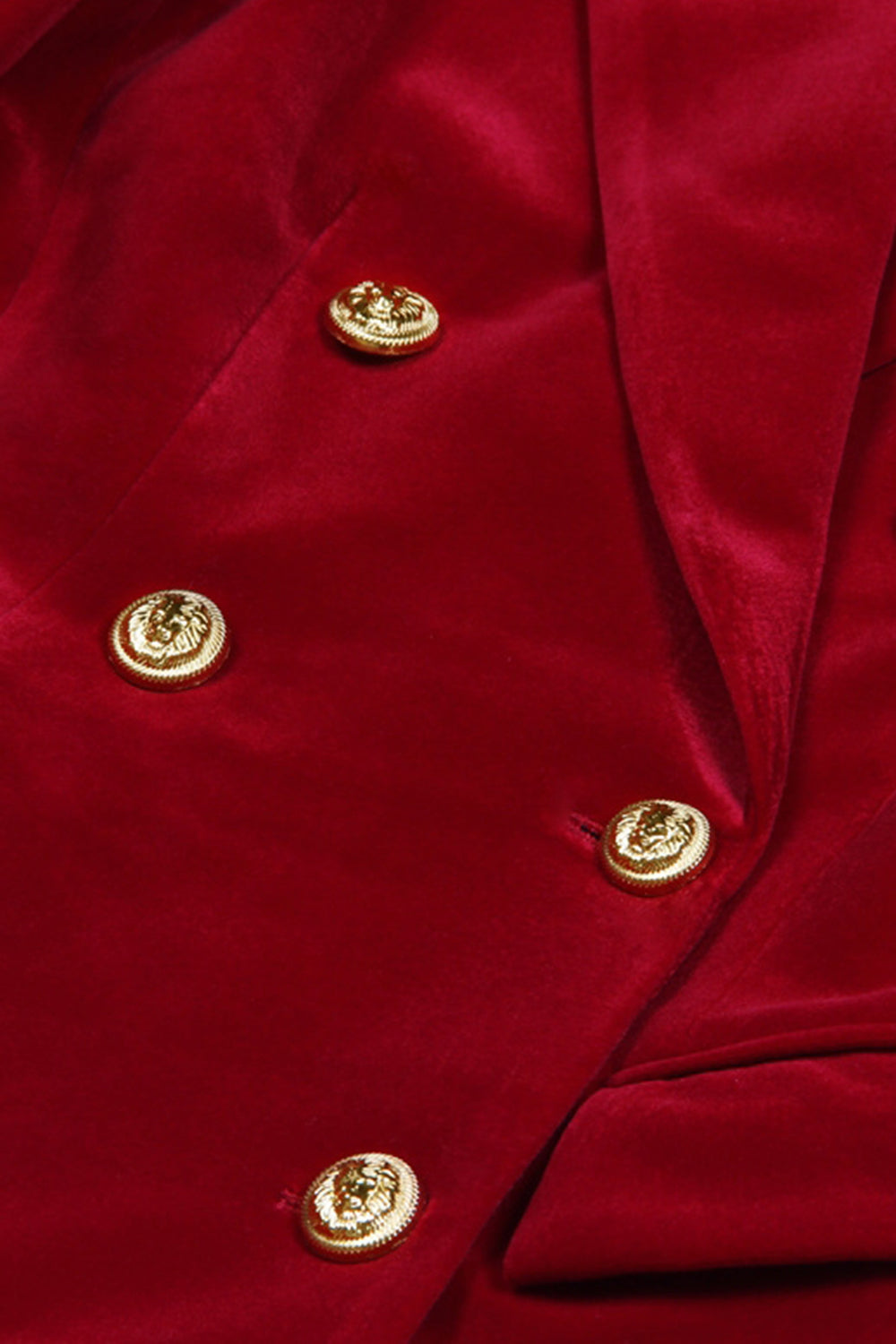 ZAPAKA Women Dark Red Velvet Work Suits Double Breasted Peak Lapel ...