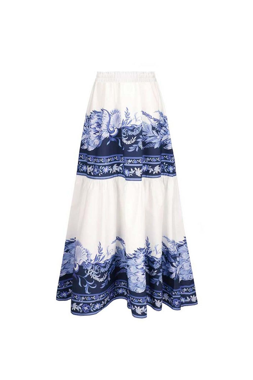 Zapaka Women White and Blue Swimwear with Cover Up V-Neck Print Flower ...