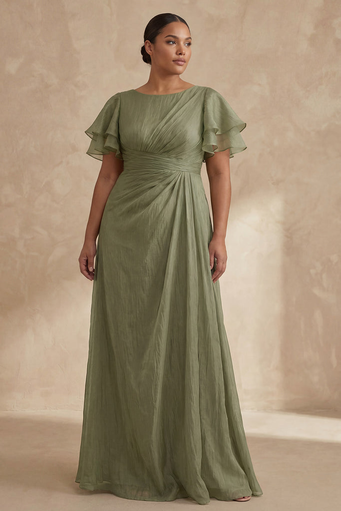 ZAPAKA Women Dusty Sage Plus Size Mother of the Bride Dress with Ruffle ...