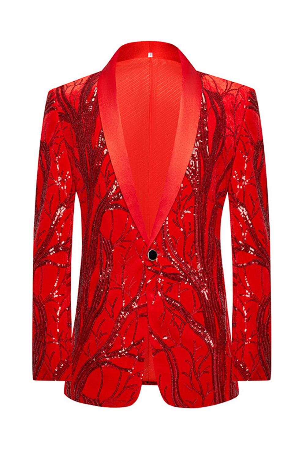 Zapaka Men Gold Blazer Shawl Lapel One Button Sequined Jacket – ZAPAKA