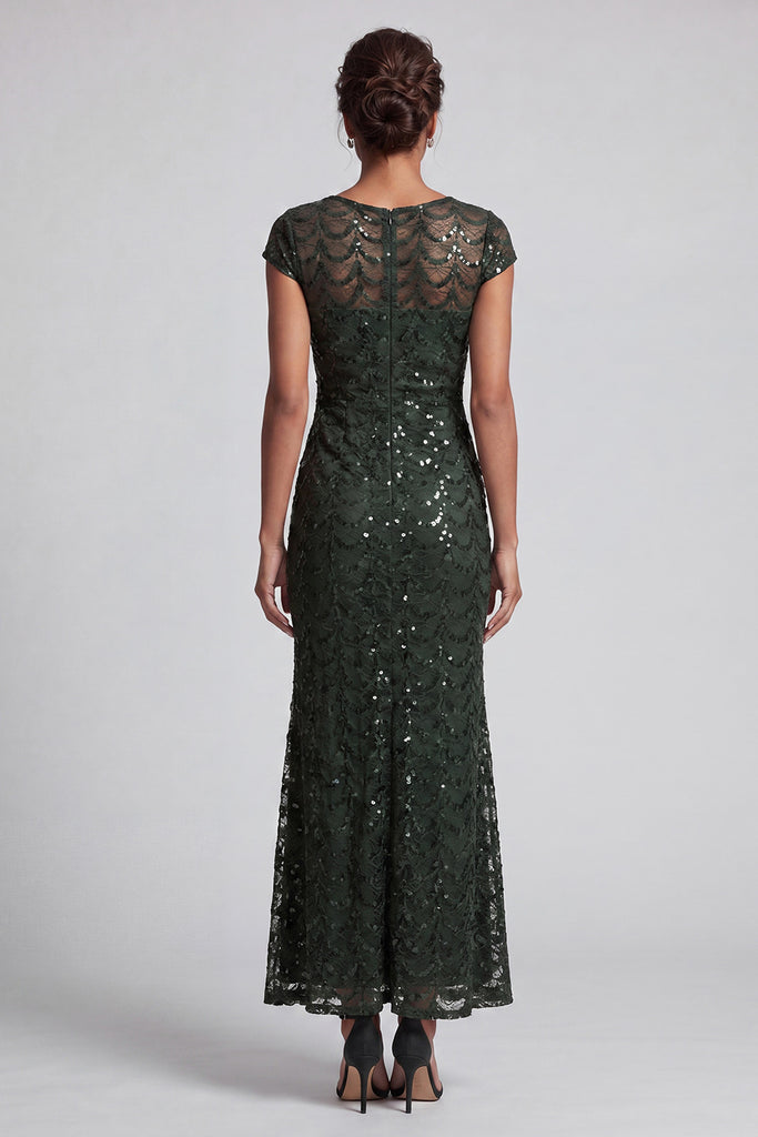 Zapaka Women Navy Mermaid Mother Of the Bride Dress with Cap Sleeves ...