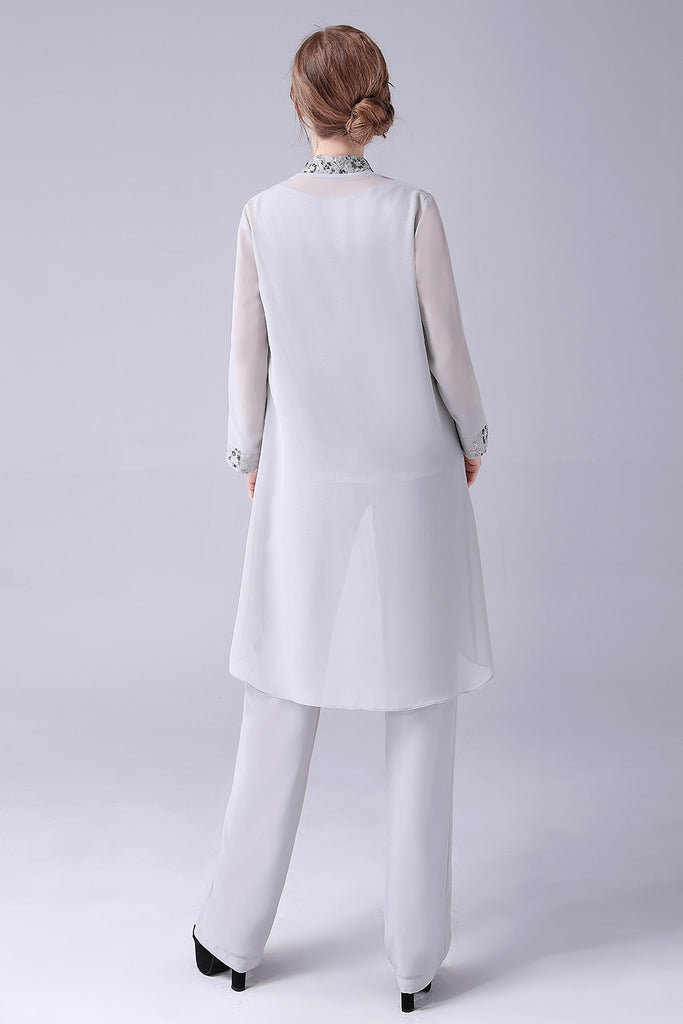 ZAPAKA Women Navy 3 Piece Mother of the Bride Pant Suits with Appliques ...